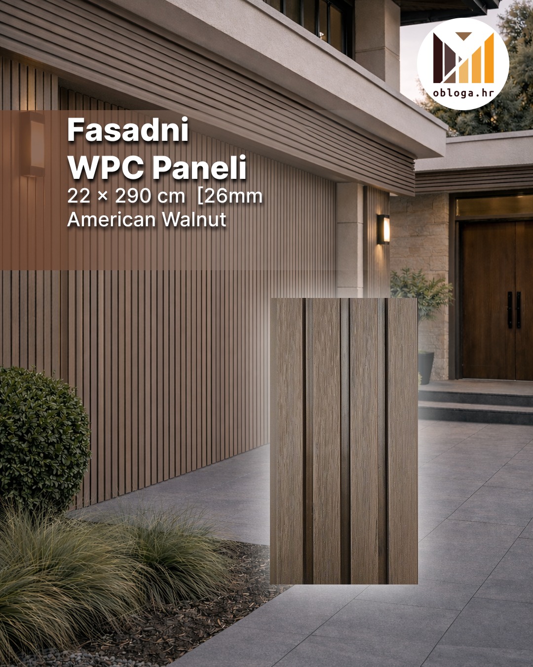 Fasadni WPC Paneli - American Walnut | obloga.hr