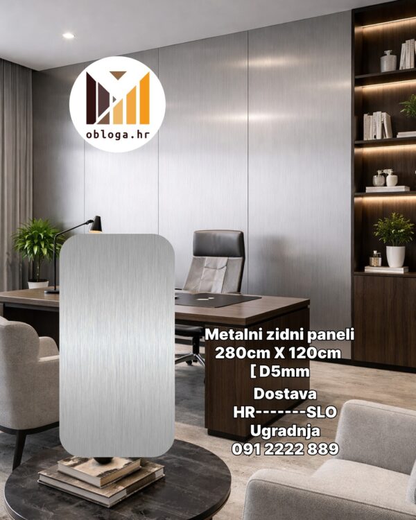Light Gray- Metalni zidni paneli 120x280cm